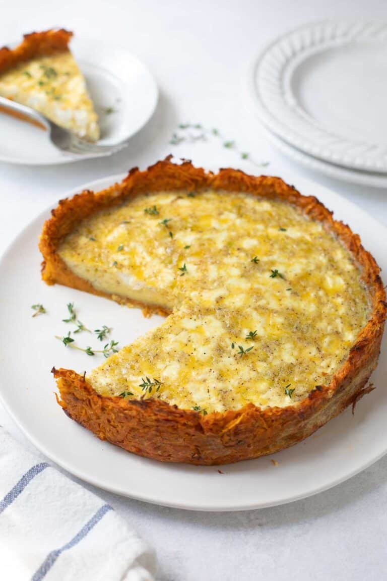 Sweet Potato Crust Quiche (with Goat Cheese!) - Meaningful Eats