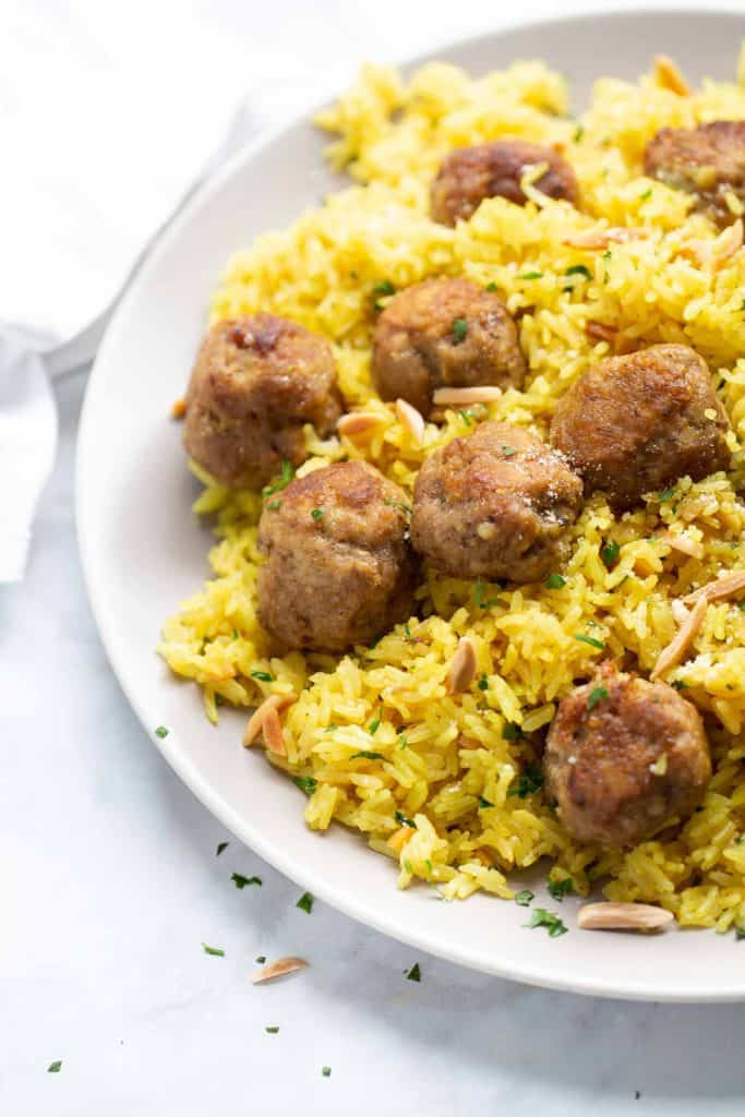 Instant Pot Turkey Meatballs and Yellow Rice - Meaningful Eats