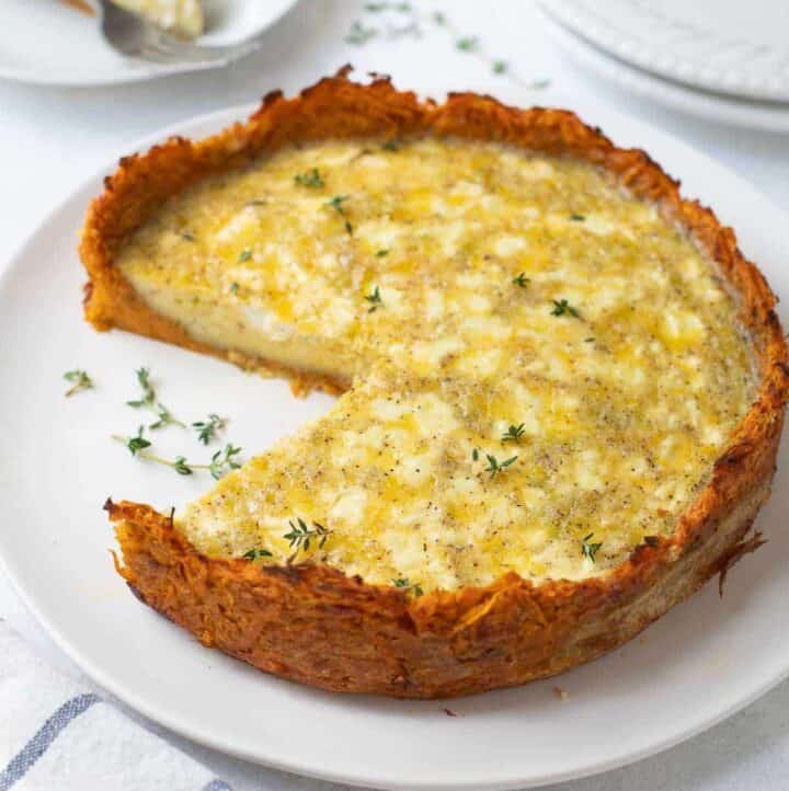 Sweet Potato Crust Quiche (with Goat Cheese!) - Meaningful Eats