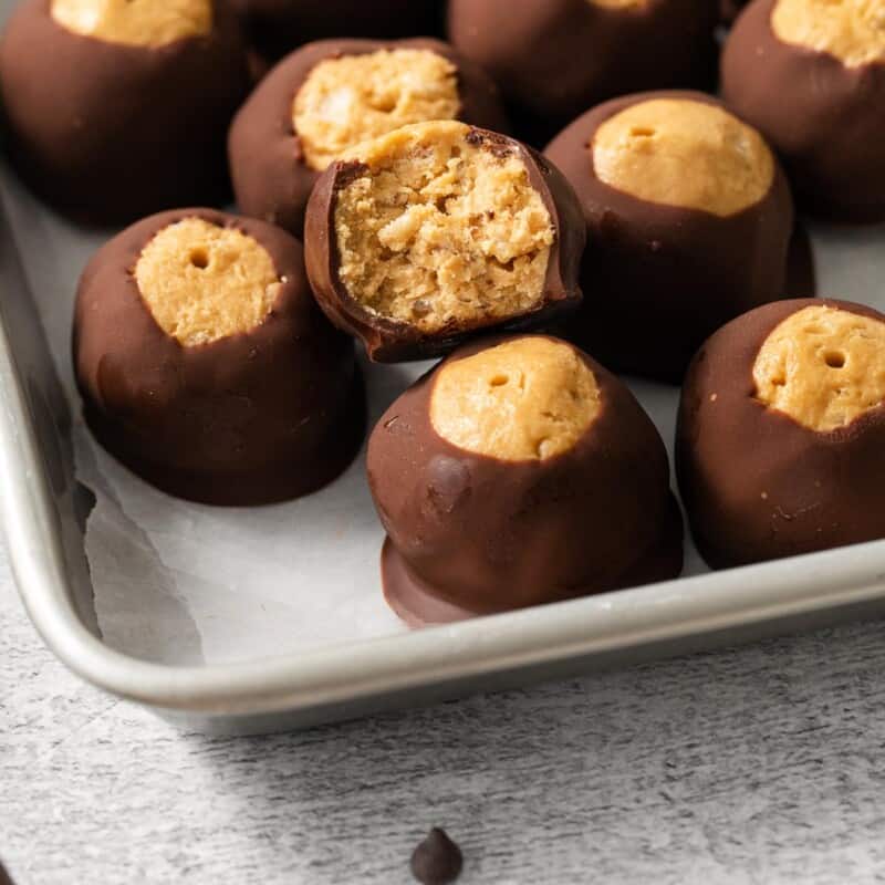 Peanut Butter Balls with Rice Krispies - Meaningful Eats