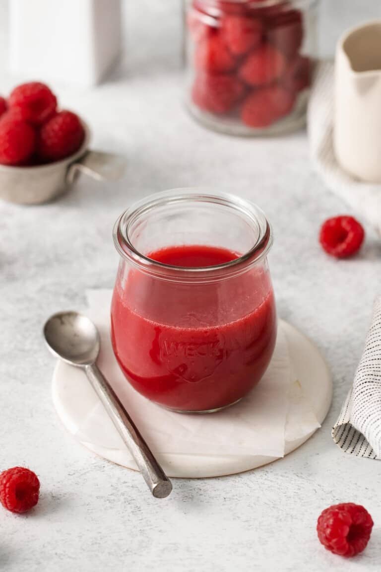 Raspberry Coulis (3-Ingredients!) - Meaningful Eats