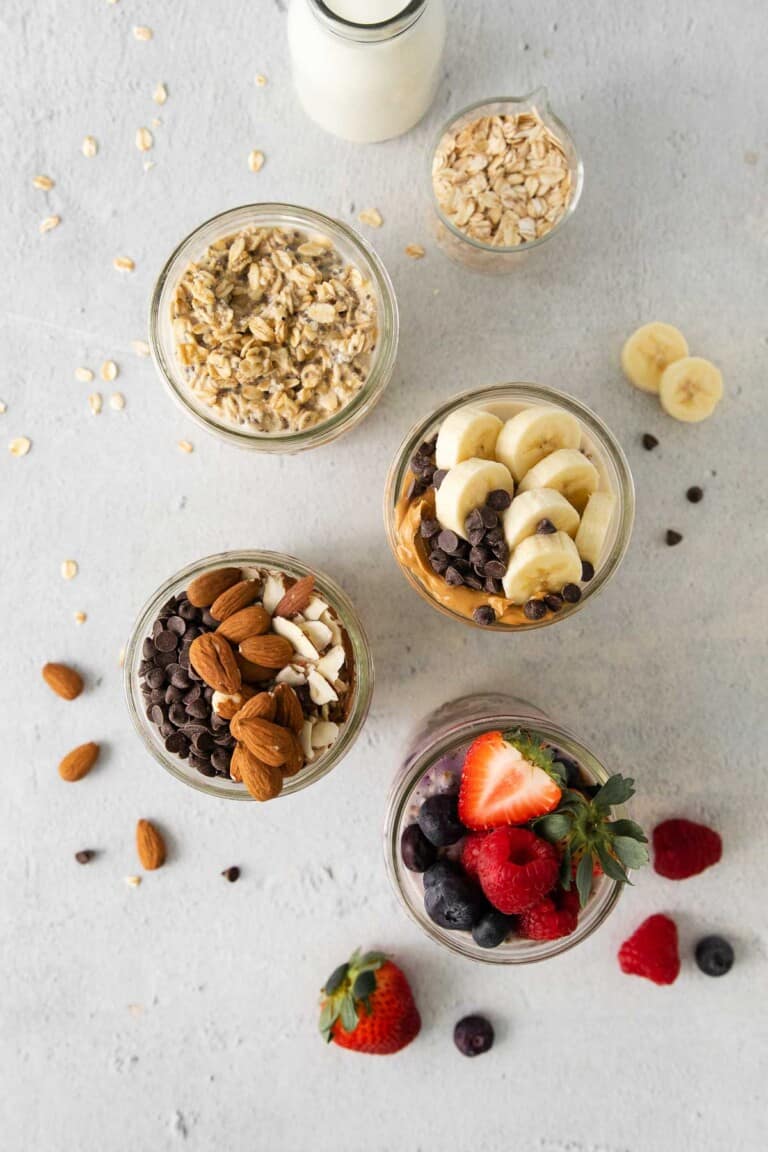Easy, Gluten-Free Overnight Oats (4 FLAVORS!) - Meaningful Eats