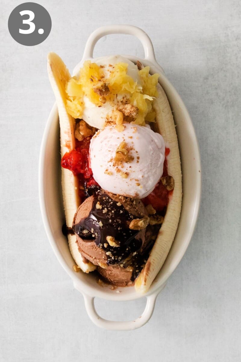 Old-Fashioned Banana Split (Easy Recipe!) - Meaningful Eats