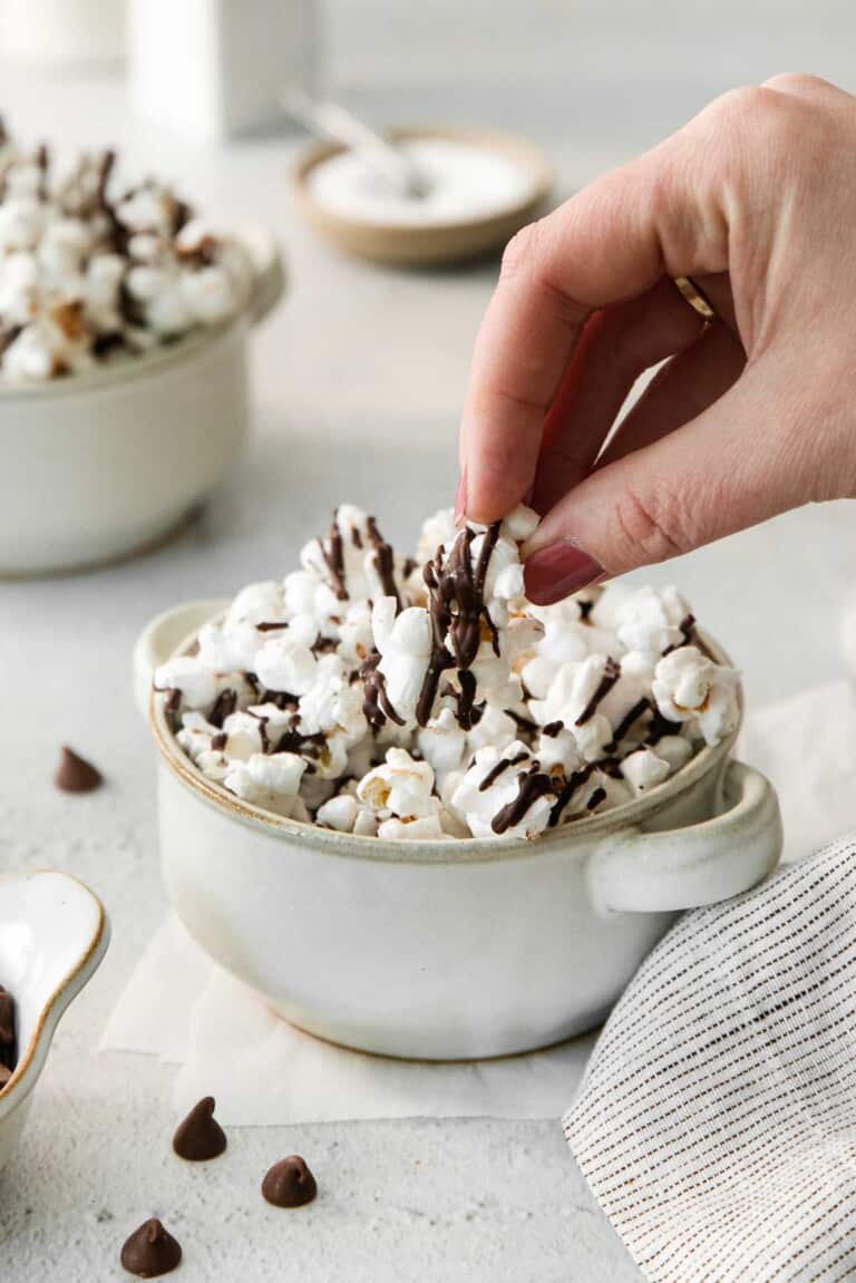 Chocolate Drizzle Popcorn (Easy Recipe!) - Meaningful Eats