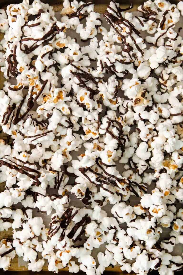 Chocolate Drizzle Popcorn (Easy Recipe!) - Meaningful Eats