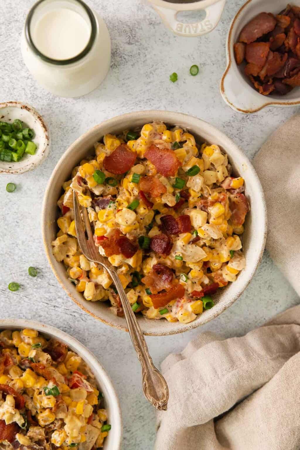 Cream Cheese Confetti Corn (with Bacon!) - Meaningful Eats