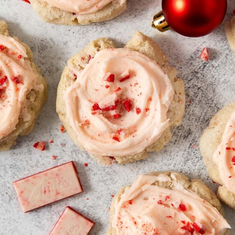 Gluten-Free Peppermint Sour Cream Sugar Cookies - Meaningful Eats