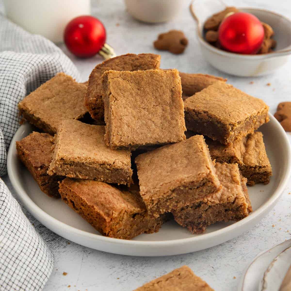Chewy Gluten-Free Gingerbread Bars - Meaningful Eats