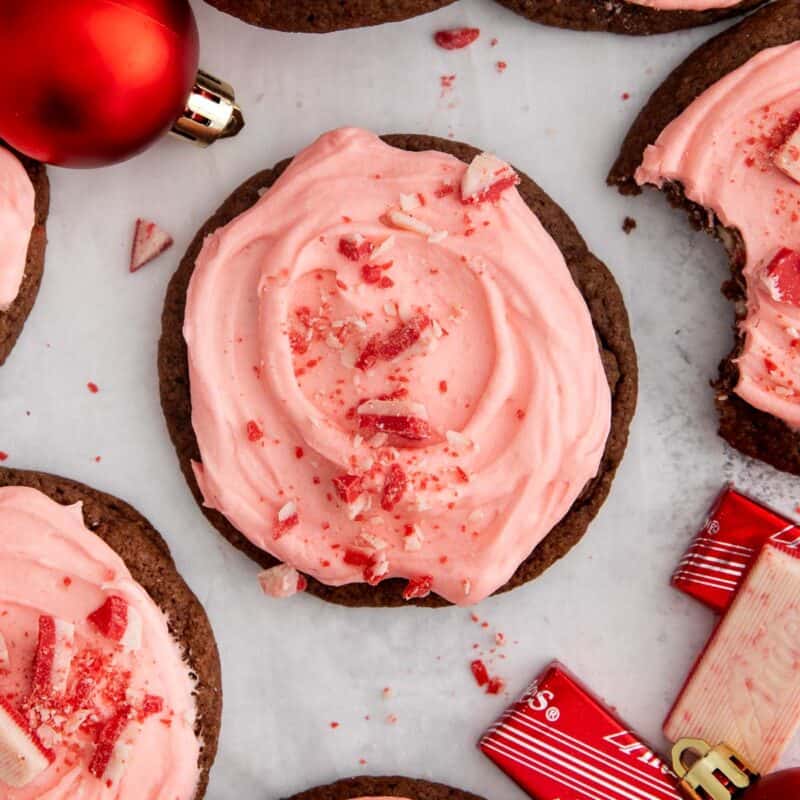 Gluten-Free Peppermint Frosted Chocolate Cookies - Meaningful Eats