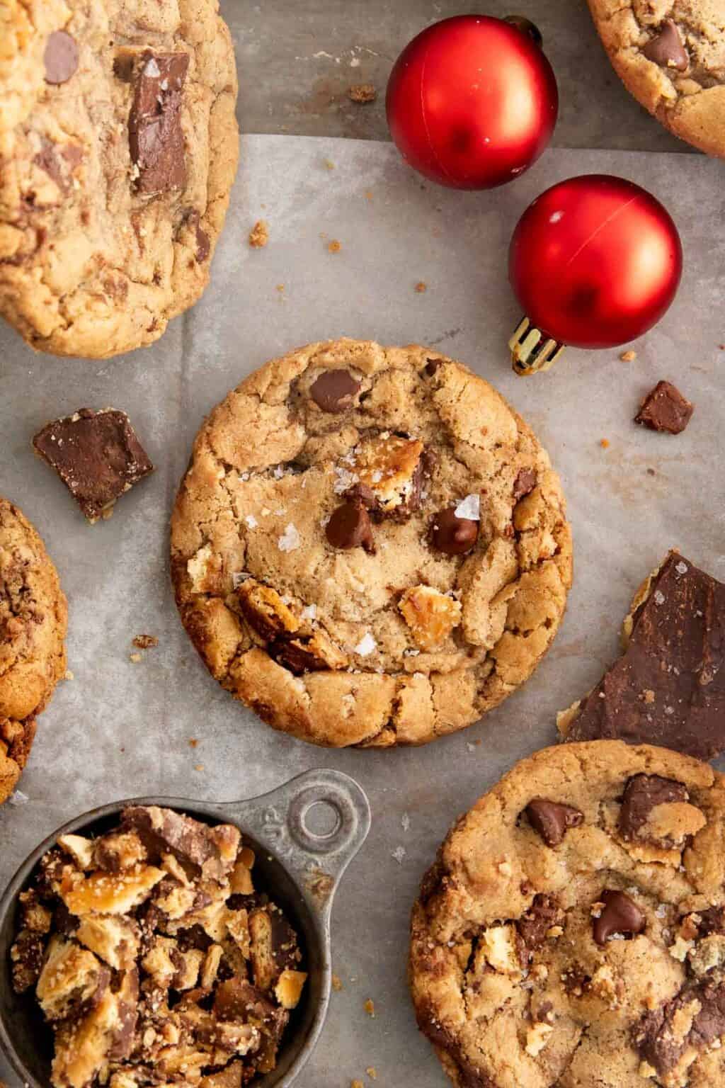 Gluten-Free Christmas Cracker Toffee Cookies - Meaningful Eats