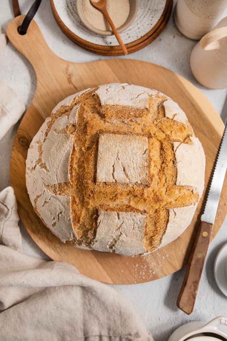 Crusty Gluten-Free Artisan Bread (Only 5 Ingredients!) - Meaningful Eats