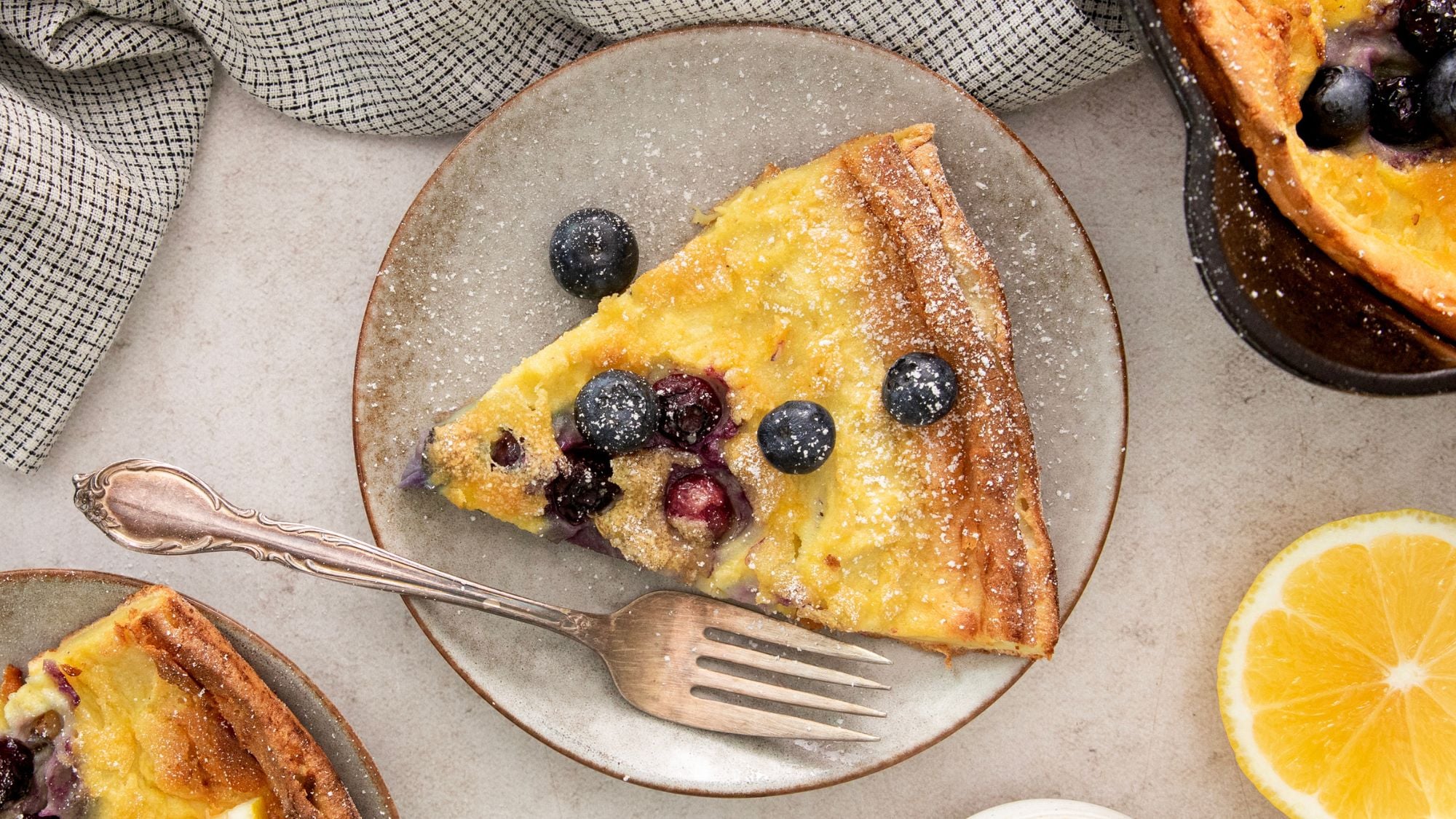 Gluten-Free Lemon Blueberry Dutch Baby - Meaningful Eats
